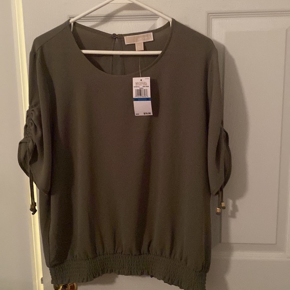MICHAEL Michael Kors | Tops | Nwt Michael Kors Green Top Elastic At ...